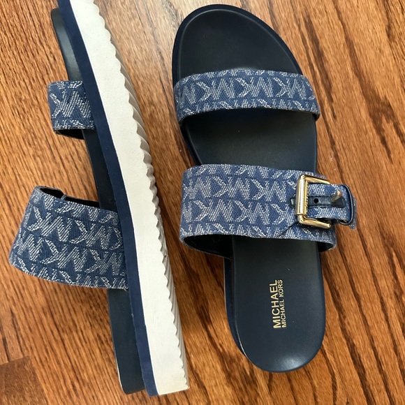 MICHAEL Michael Kors | Shoes | Michael Michael Kors Blue Bo Logo Double ...